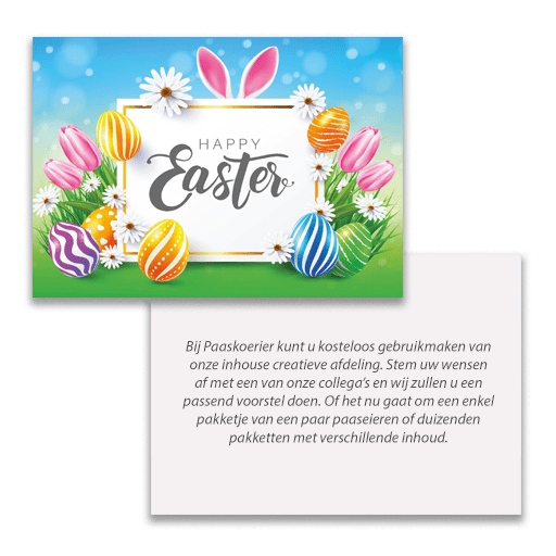 Vrolijk Pasen brievenbus met Chocoladekaart paasgeschenk - Paaskoerier.nl